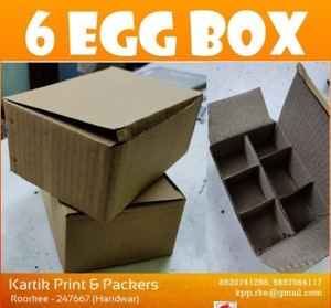 Kartik print and packers Corrugated Craft Paper Packing box for 6 eggs ...