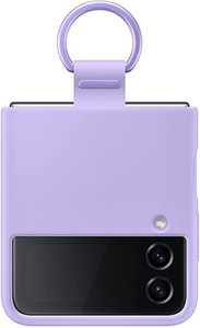 Samsung Back Cover for Galxy Z Flip4 Silicone Cover with Ring, Lavender ...