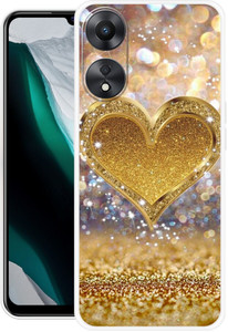 Indus Back Cover for OPPO A78 5G, Golden, Glitter, Heart, Star, 288 ...
