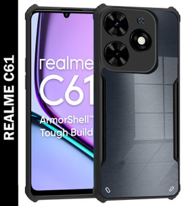 VAPRIF Back Cover for Realme C61, Transparent Hybrid Hard PC Back TPU ...