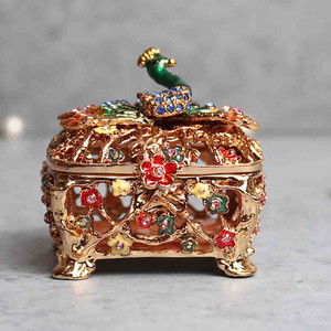 IZZHAAR Peacock Ginni Coin Box Display Case Coin Storage Box Gold Coin ...