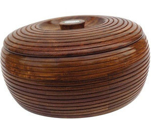 ViaZAID Wooden Casserole Chapati Roti Box Serving Hot Pot with Lid in ...