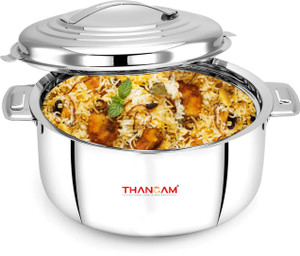 THANGAM Stainless Steel Hot Box with Lid Twist Lock Rice Curries Roti ...