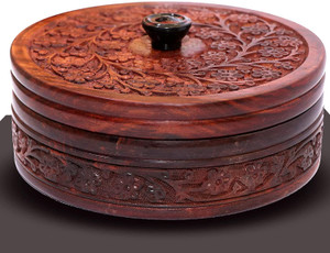 AMD zone Wooden Casserole Roti Boxes For Kitchen Hand Work chapati with ...