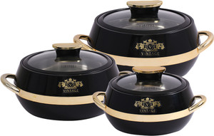 JAYPEE Vintage 3 Black Pack of 3 Thermoware Casserole Set Price in ...