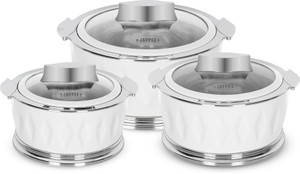 JAYPEE Dazzle Inner Stainless Steel Casserole Pack of 3 Cook and Serve ...