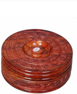 Rm Enterprises Wooden Hot Pot Casserole Dish with Lid, Tortilla Bread ...