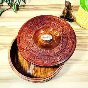 HomeFrills Handicrafts carved Chapati/Roti Box,chapati Holder, Roti ...