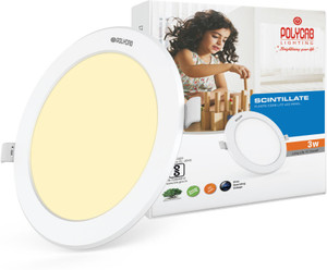 Polycab Scintillate Edge 3W Lite LED Panel Slim Round 3000K Recessed ...