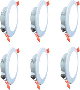 MVL Maxa 10-Watts Round Led Panel Conceal Down Pack of 6 Ceiling Light ...