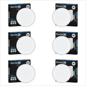 Sturlite 8W (3in1) Round LED Surface Light - (Pack of 6) Ceiling Light ...
