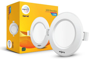 Wipro Garnet 12 Watt Led Round Downlight (Pack of 1) Ceiling Light ...