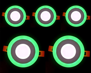 Hybrix LED Panel Light 6 Watt(3+3) Fan Box Concealed Light, 3D Green ...