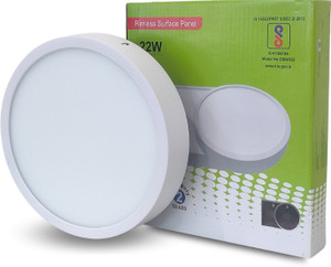 D'Mak D'Mak 22-Watt Rimless Full Glow Round LED Surface Panel Light ...