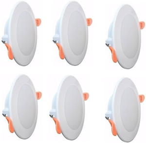 Dhija 10 Watts Round Led Panel Conceal Down Light Pack of 6 Ceiling ...