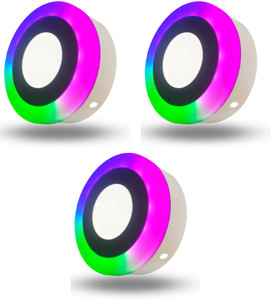 D'Mak 6 Watt Round Surface Dual Multi Color PGB (Pink,Green,Blue) LED ...