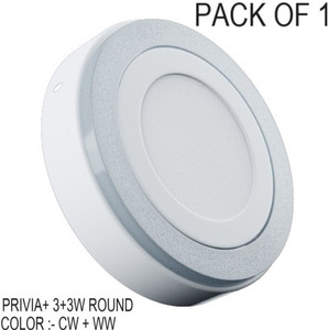 Nortek Privia+ 3+3W Round Surface Panel Cool White+Warm White Pack of 1 ...
