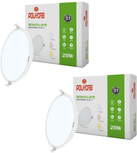 Polycab 20W Scintillate 3-in-1 Color Changing LED Panel Light, Round ...