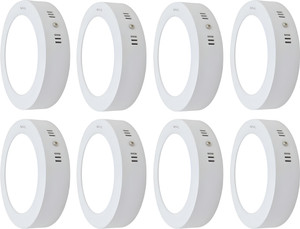 MVL MVL 9 Watts LED Round White Surface Down Light, Pack of 8 Ceiling ...