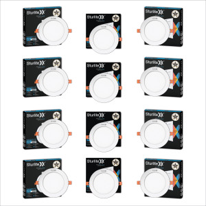 Sturlite Eco LYF 8W Round LED Downlight - (Pack of 12) Ceiling Light ...