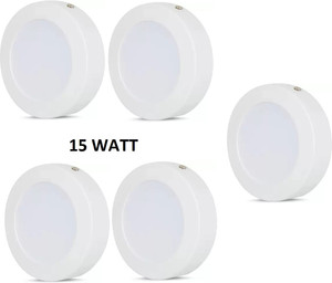 Nightstar 15 Watt Round LED Ceiling Surface Panel Down Light Pack of 5 ...