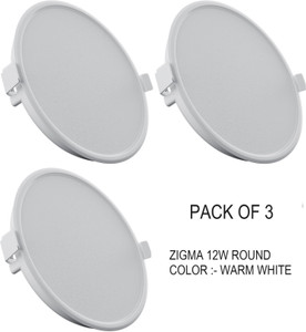 Nortek Zigma 12W Round Led Downlight Panel Light Ceiling Light Warm ...