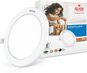 Polycab Scintillate Edge 3W Lite LED Panel Slim Round 6500 K Recessed ...