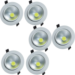 ABAJ 12Watt LED Round 4K Ceiling COB Deep Down Light (Pack of 6 ...