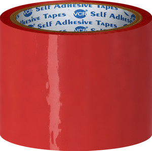 VCR Red Color Tape 50 Meter Length 72mm/3" Width 48 Rolls 50 m Single ...