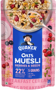 Quaker Oats Muesli Berries and Seeds Pouch Price in India - Buy Quaker ...