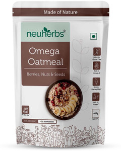 Neuherbs Omega Oatmeal (Berries & Seeds) 400 g, Wholegrain Cereal ...