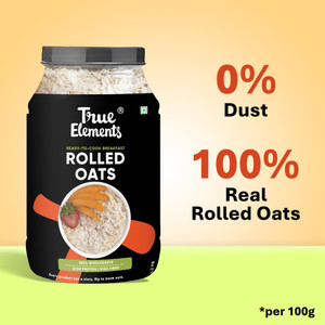 True Elements Rolled Oats, Wholegrain Breakfast, High Protein and Fibre ...