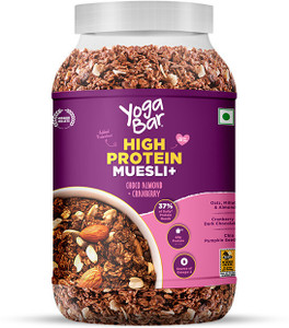 Yogabar High Protein Muesli 1kg Jar, Choco Almond & Cranberry with ...