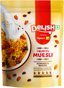 Delish by Flipkart Crunchy Muesli with 81% Multigrain Flakes with Real ...