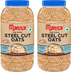 Manna Steel Cut Oats 3kg | Ready to Cook Breakfast Oats for Weight Loss ...