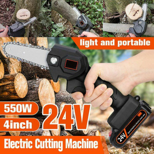 atozshop11 24V Electric Chain Saw One-Hand Saw Wood Cutting Machine 4in ...