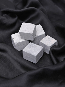 Brighty 1400gms black natural earthy slate cubes barfi shaped shale ...