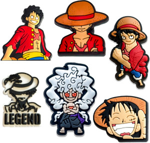 Questsole One Piece Luffy Shoe Charms – Anime Gear 5 & Straw Hat PVC ...