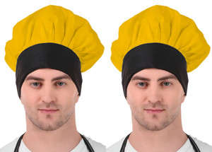 Kodenipr Club Adjustable Yellow Chef Cap Black Contrast/Cooking Cap ...