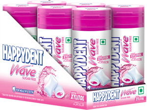Happydent Wave, Xylitol Sugarfree Fruity Flavour, Bubble Gum Bottle ...