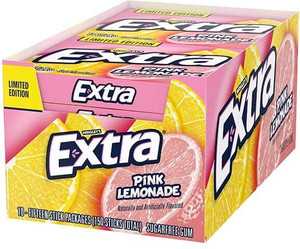 Wrigleys Extra Pink Lemonade Sugar Free Chewing Gum Limited-Edition ...
