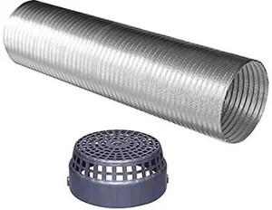 Goodtimes 6 Feet (6 Inch) Aluminium Chimney Duct Pipe with Cowl Cover ...