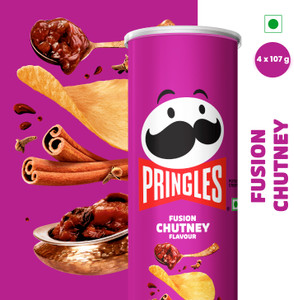 Pringles Potato Chips Fusion Chutney Flavor Pack of 4, Crispy Snack for ...