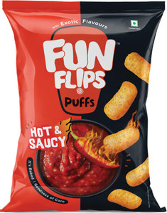 Fun Flips Puffs - Hot & Saucy Puffcorn Price in India - Buy Fun Flips ...