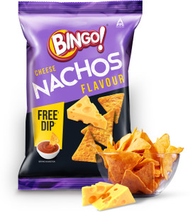 Bingo Cheese Flavour, Free Dip, Thin and Crunchy Chips, Nachos Price in ...