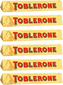 Toblerone SWISS MILK CHOCOLATE (6 x 100 gm) WITH HONEY & ALMOND NOUGAT ...