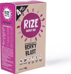 Rize Berry Blast Energy Bar, 6g Protein bar with No Sugar Caffeine and ...