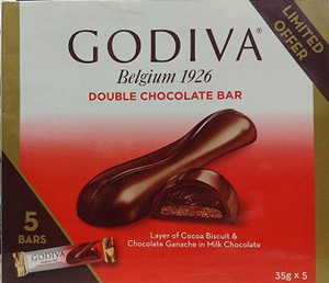 Godiva Belgium Double Chocolate Bar Layer of Cocoa Biscuit & Ganache in ...