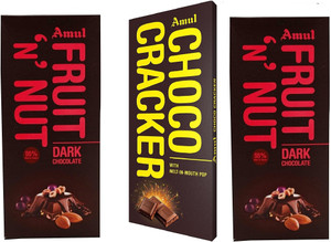 Amul Fruit N Nut Dark Chocolate Bar & Choco Cracker Bars Price in India ...