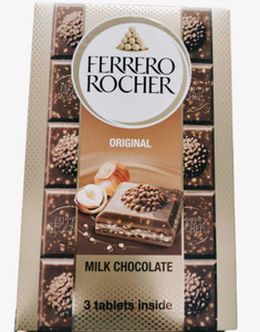 FERRERO ROCHER Original Milk Chocolate With Hazelnut Filling 3 Tablets ...